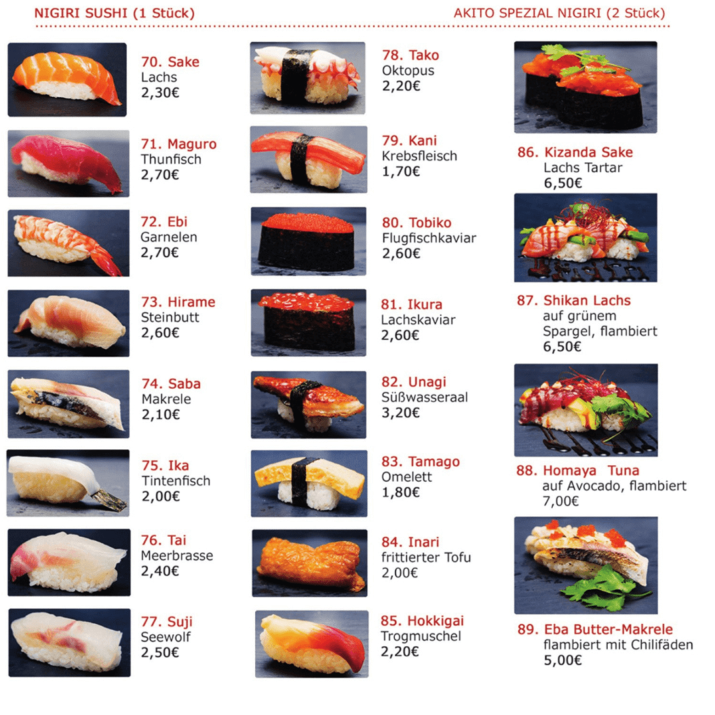 Deutsche Speisekarte 2 – Akito