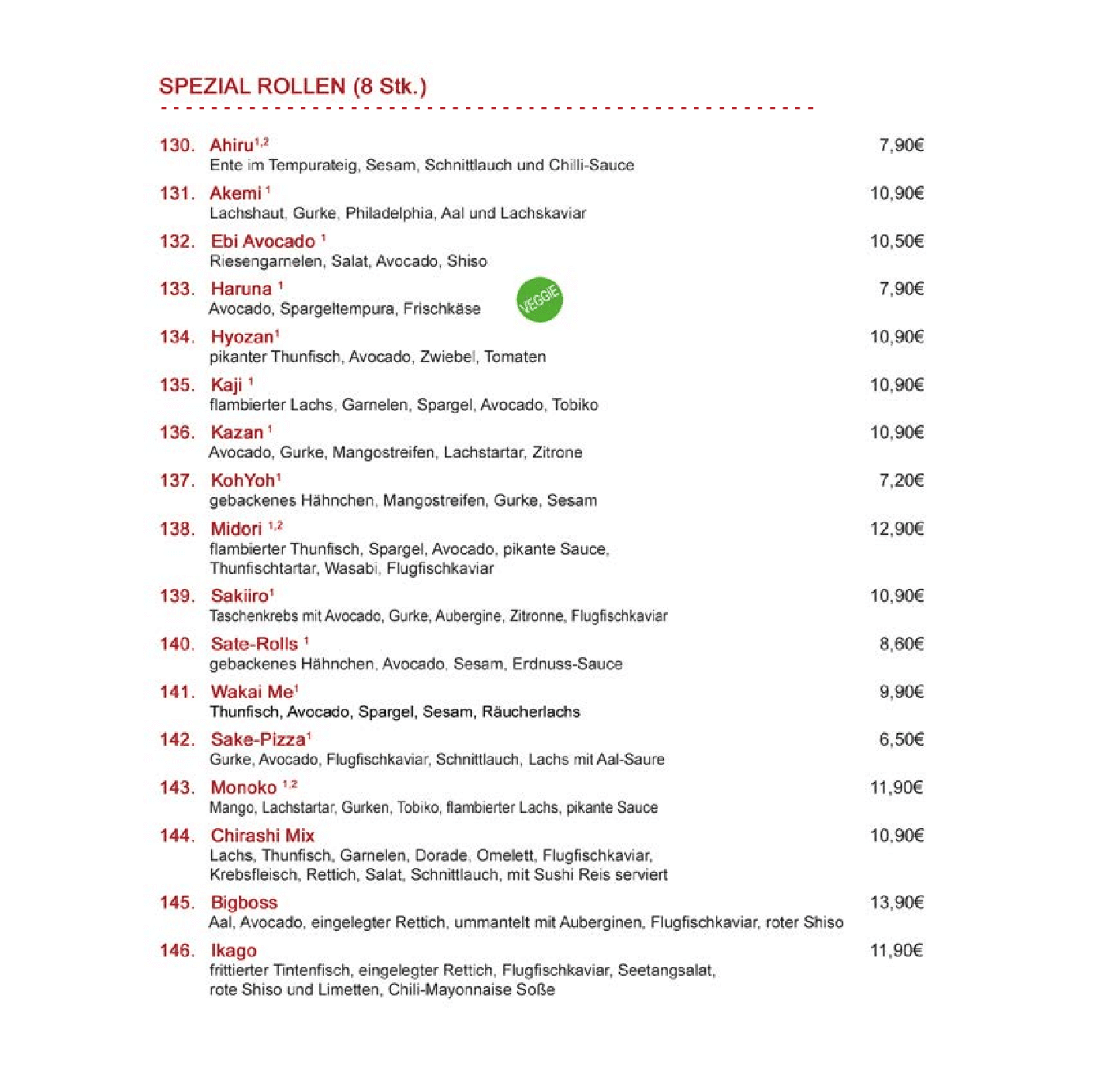 Deutsche Speisekarte 2 – Akito