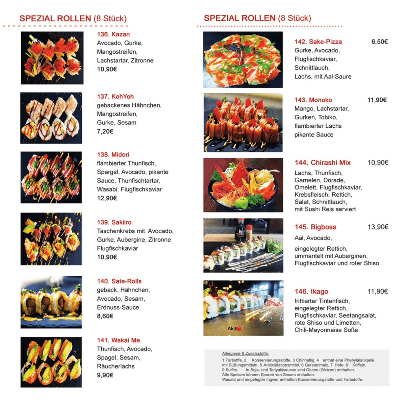 Deutsche Speisekarte 2 – Akito