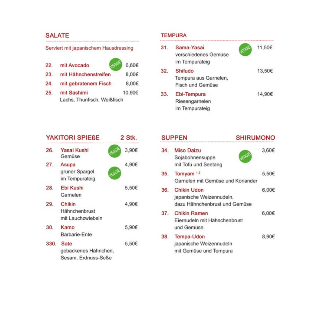 Deutsche Speisekarte 2 – Akito