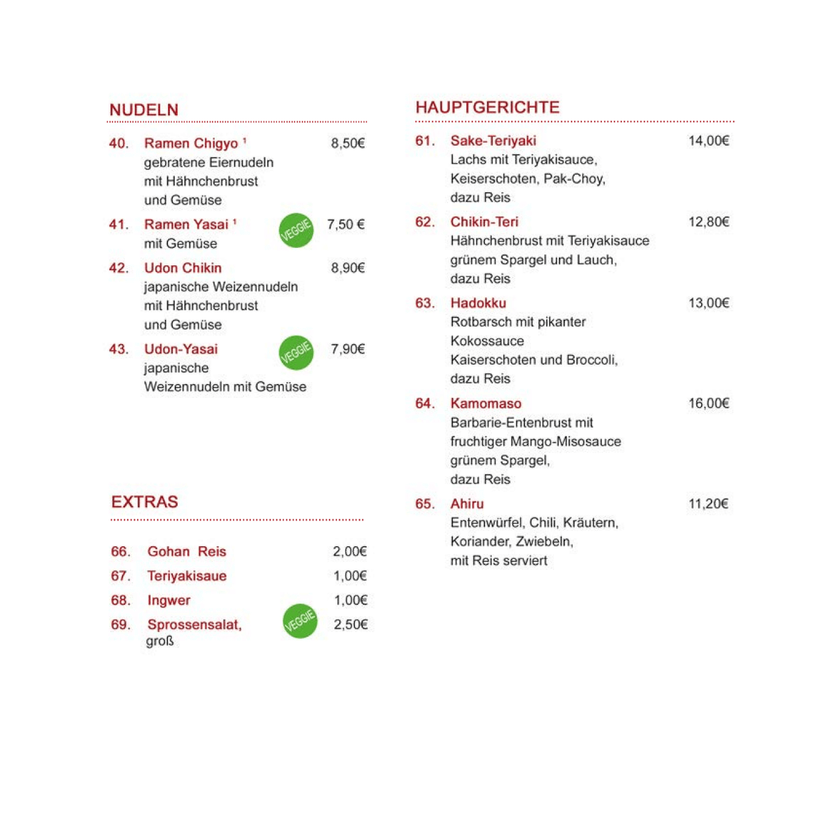 Deutsche Speisekarte 2 – Akito