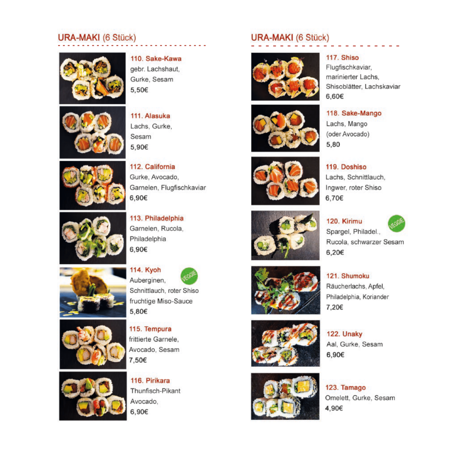 Deutsche Speisekarte 2 – Akito